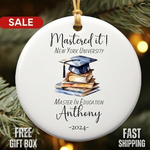 Personalized Master's Degree Graduation Ornament 2024 Custom MBA ...