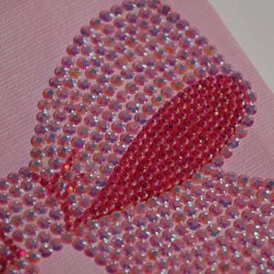 Pink Bow - Rhinestone Canvas Art - Etsy