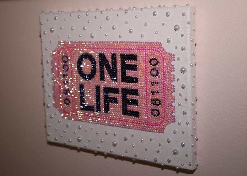 Raffle Ticket - Rhinestone Canvas Art - Etsy