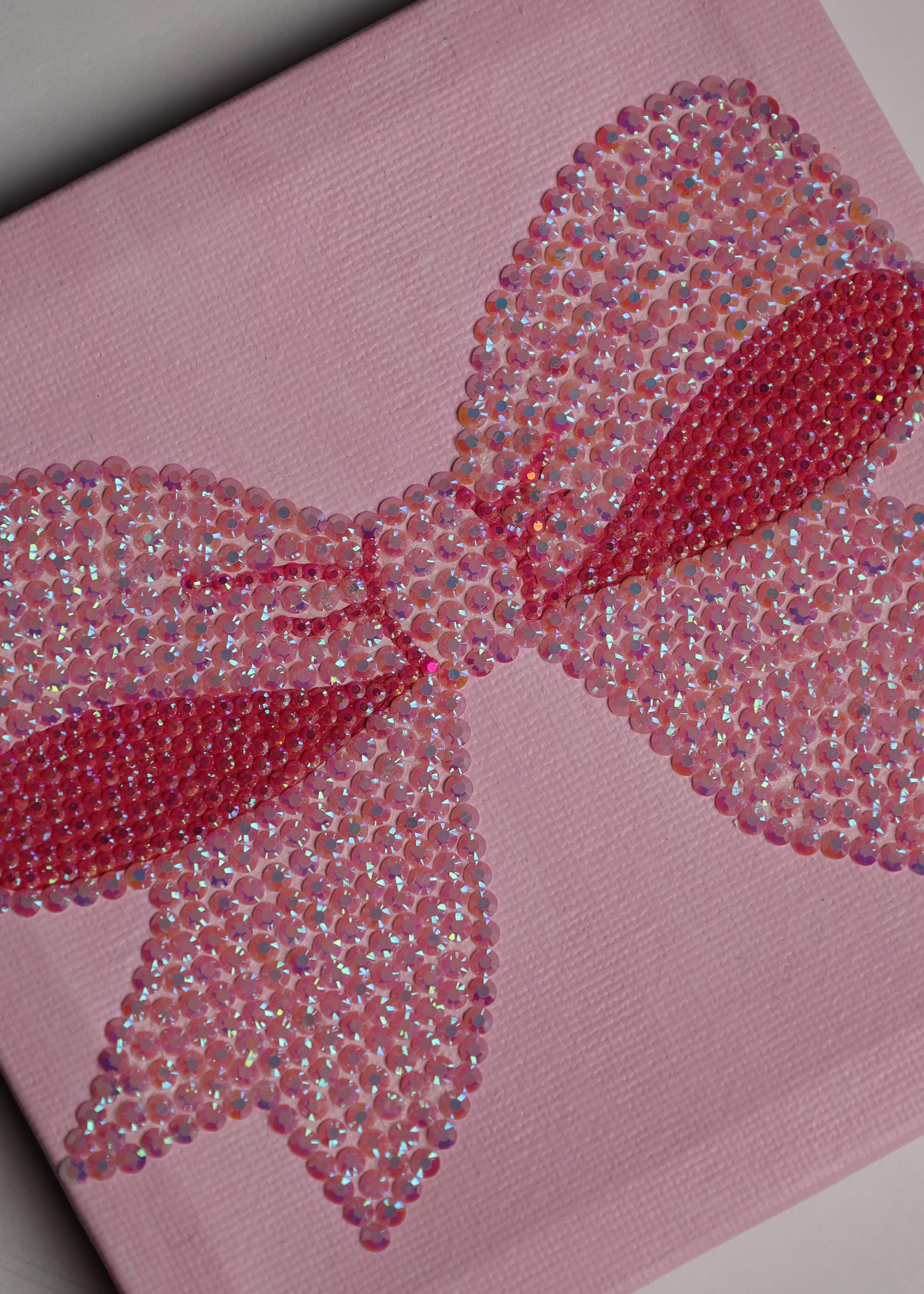 Pink Bow - Rhinestone Canvas Art - Etsy