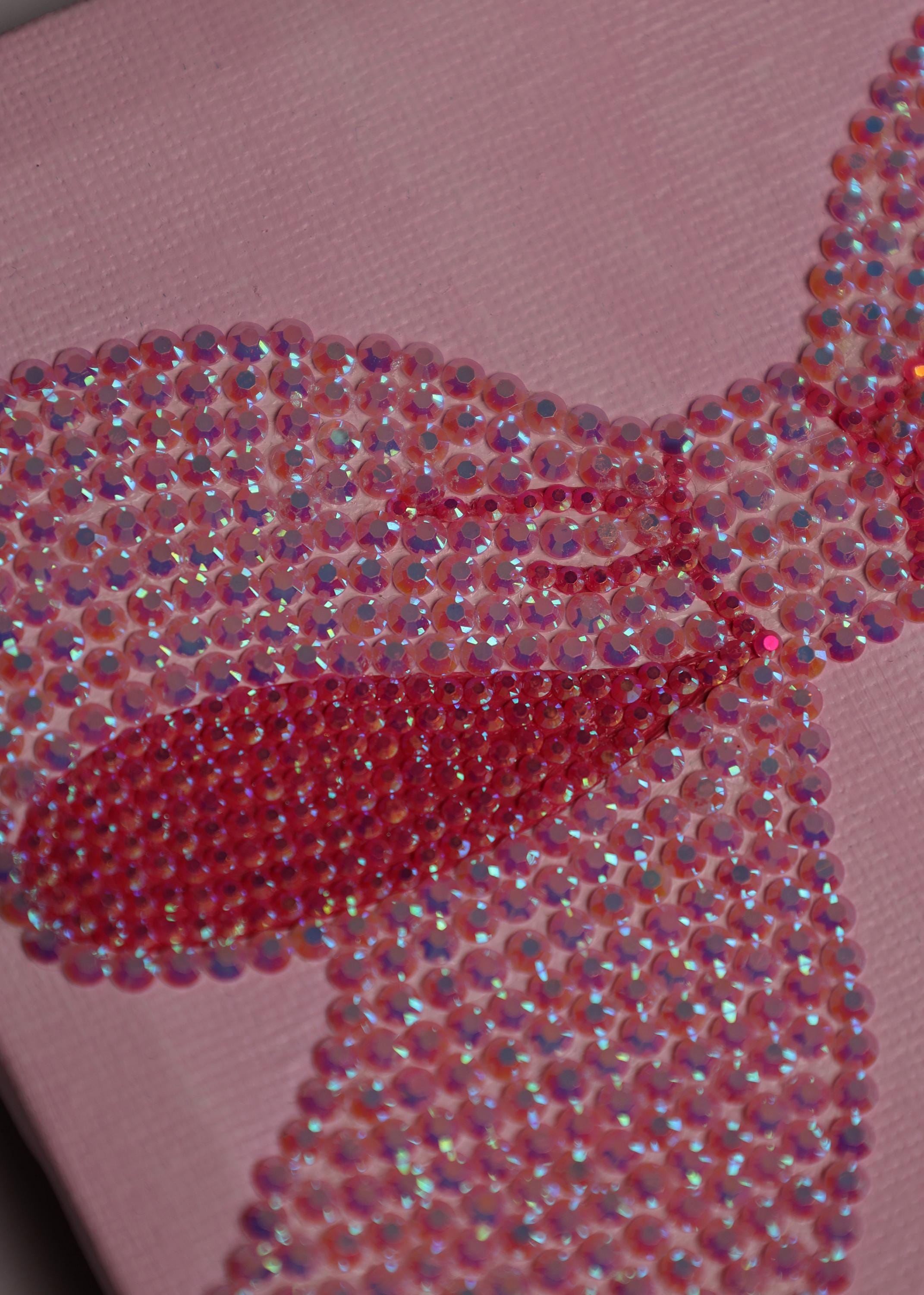 Pink Bow - Rhinestone Canvas Art - Etsy