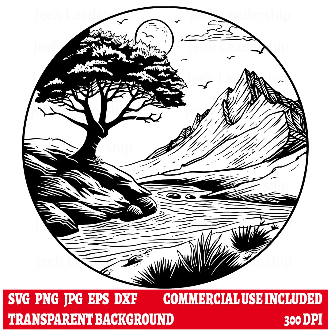 Landscape Svg, Forest Scene Svg, Landscape Svg Cute File for Cricut ...