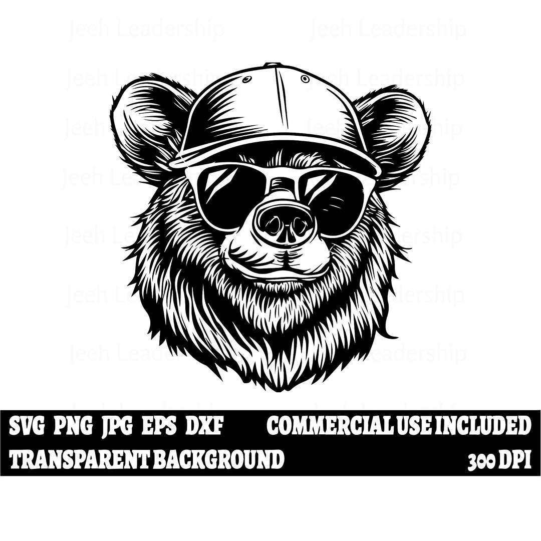 Bear With Glasses Svg Png, Bear Head Svg Cut Files for Cricut and More ...
