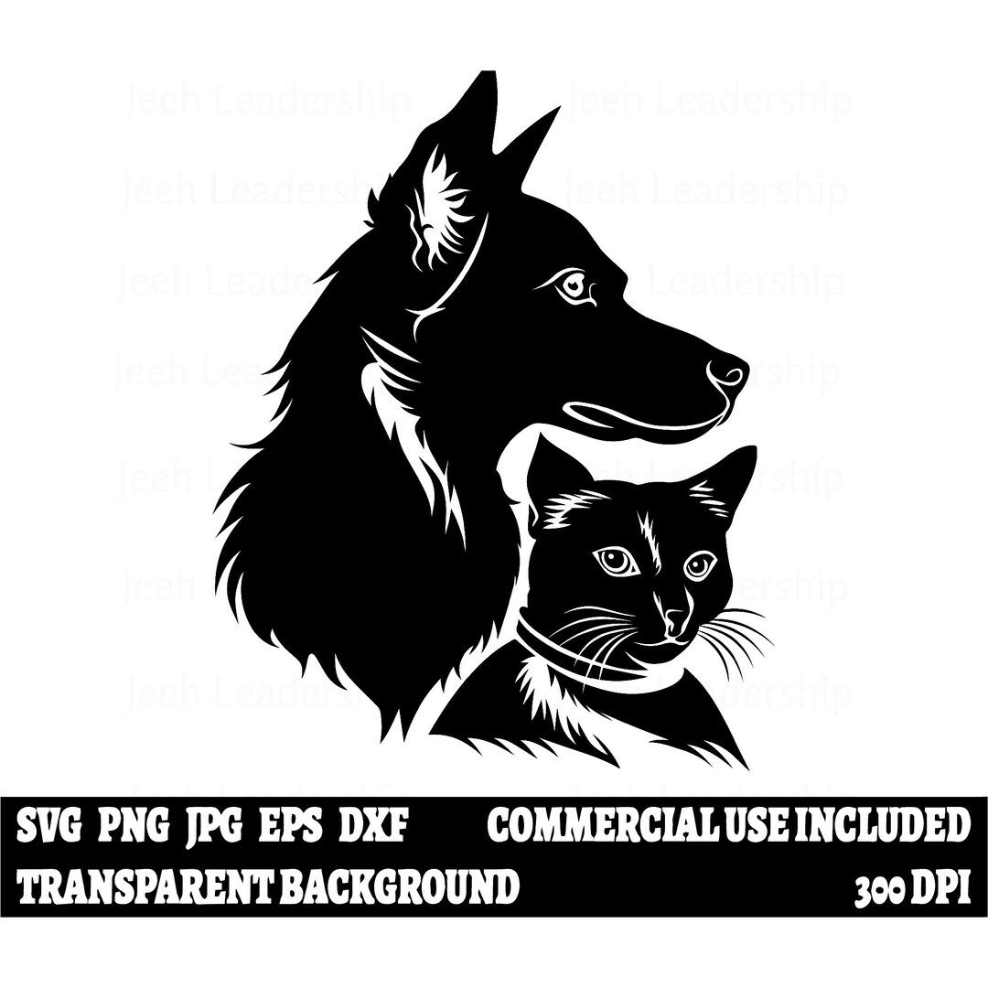 CAT and DOG SVG, Dog and Cat Clipart, Best Friends, Cat and Dog Svg Cut ...