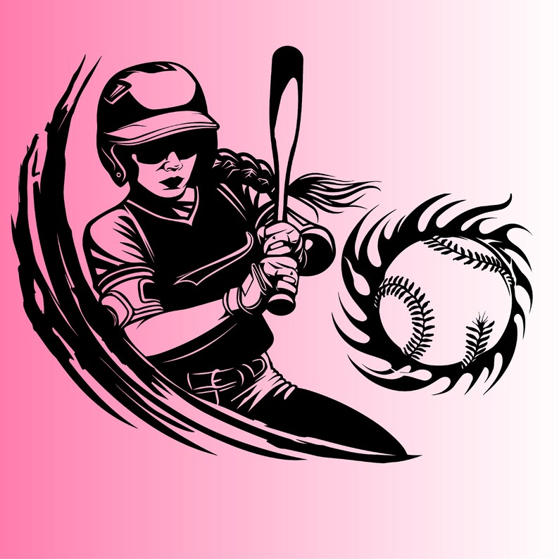 Woman Playing Softball Svg, Sport Woman Svg, Mon Svg, Softball Svg ...