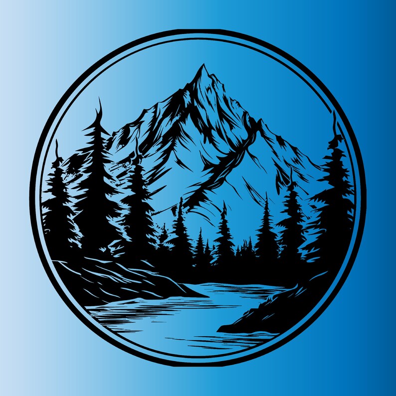 Landscape Svg, Forest Scene Svg, Landscape Svg Cute File for Cricut ...