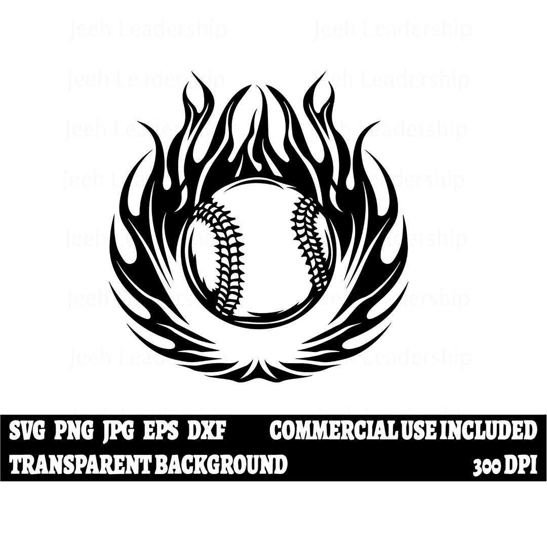Softball With Fire Svg, Sport SVG Vector Files, Baseball Clip Art - Etsy