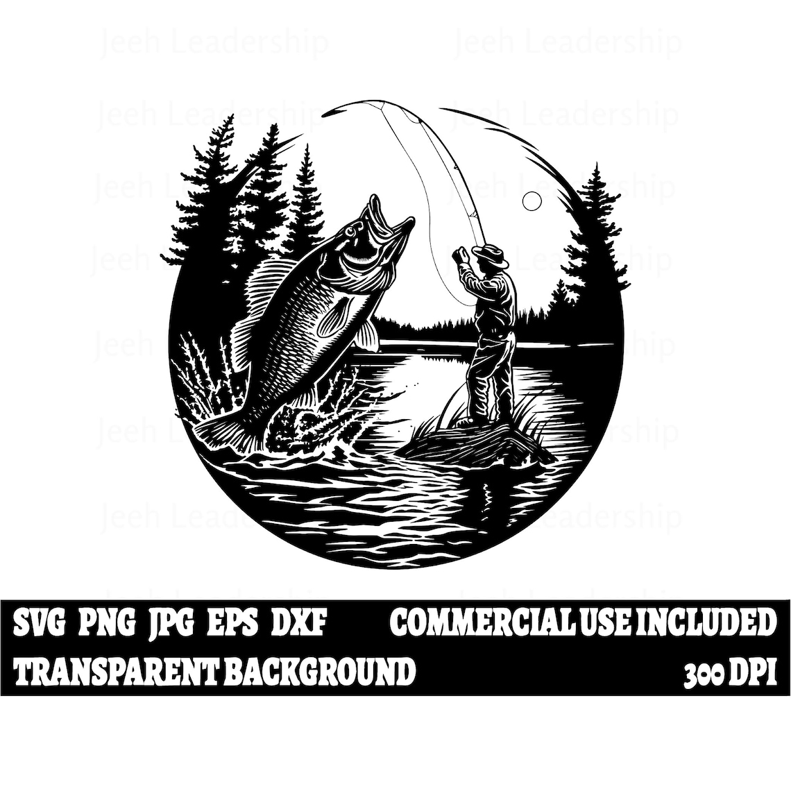 Man Fishing Svg Vector, Fisherman Svg, Fish Svg, Fisherman Svg Cute ...