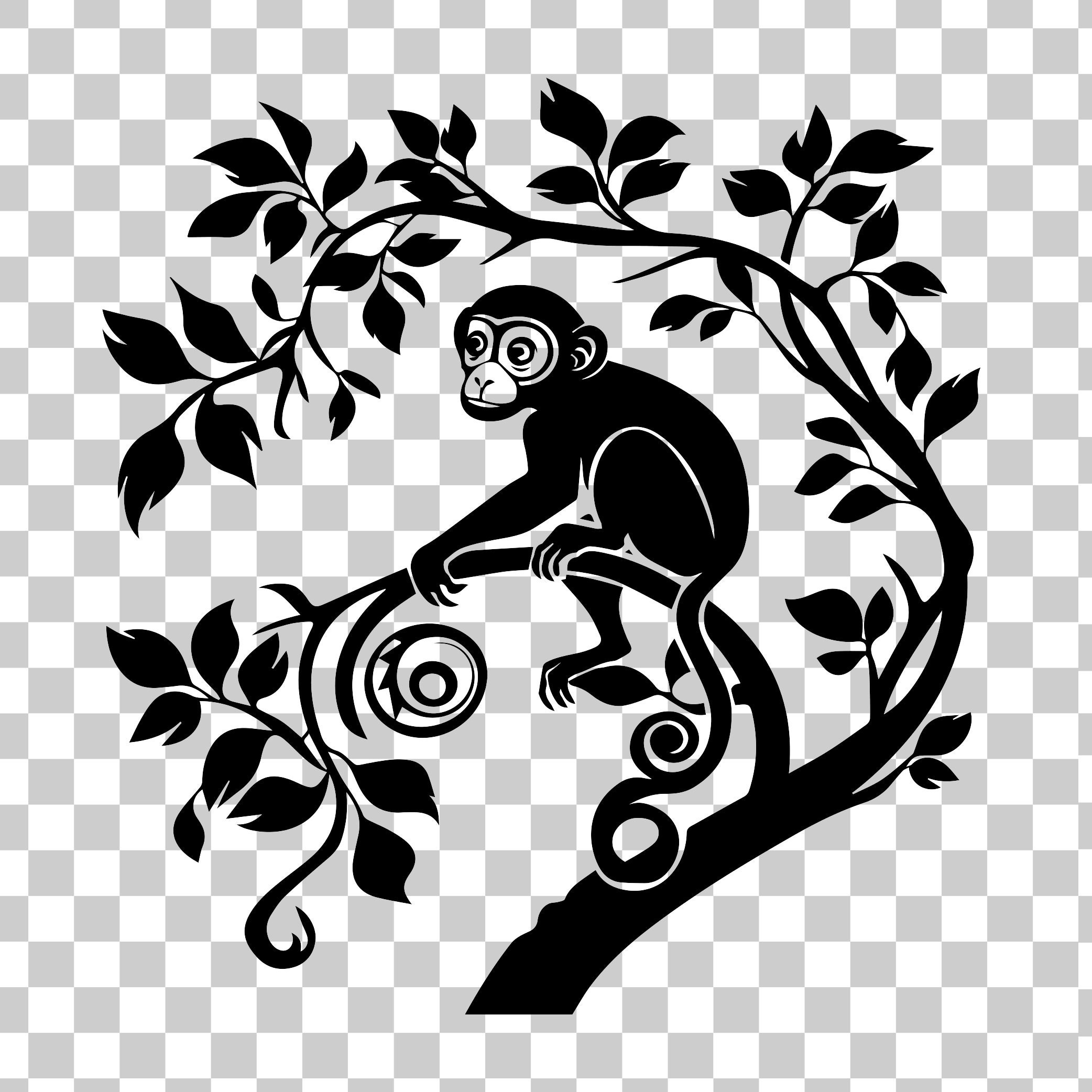 Monkey in a Tree Svg, Png, Monkey Svg Cut Files for Cricut and More ...