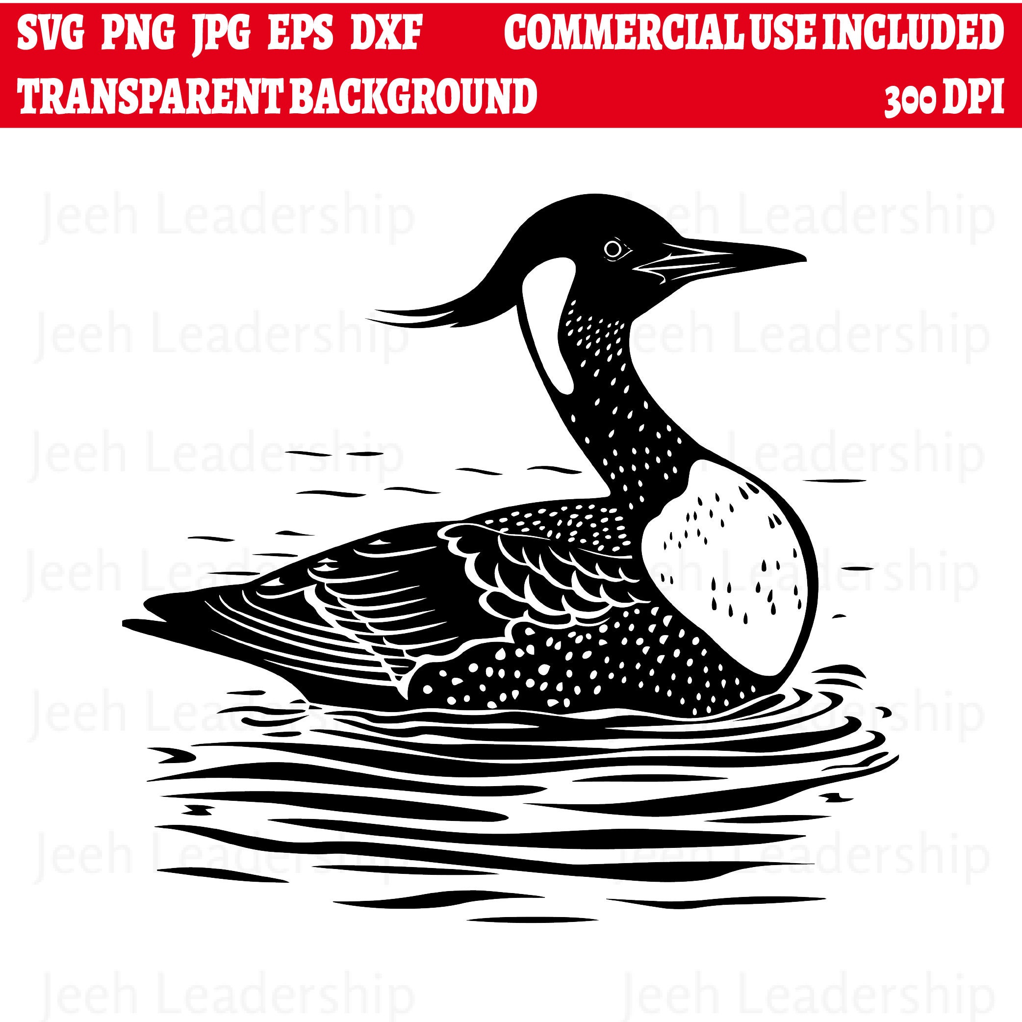 Simple Loon Bird in Water Svg Png Vector, Clipart Loon SVG, Svg Files ...