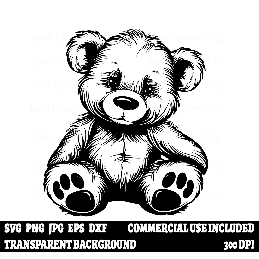 Teddy Bear Svg Png Teddy Vector Svg Cut Files For Cricut And More Instant Download Etsy