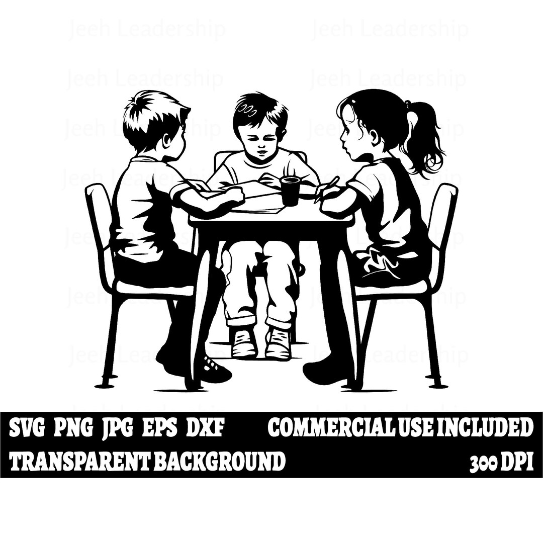 School Children Svg Png, Boys Svg, Girls Svg, Children Studying Svg Cut ...