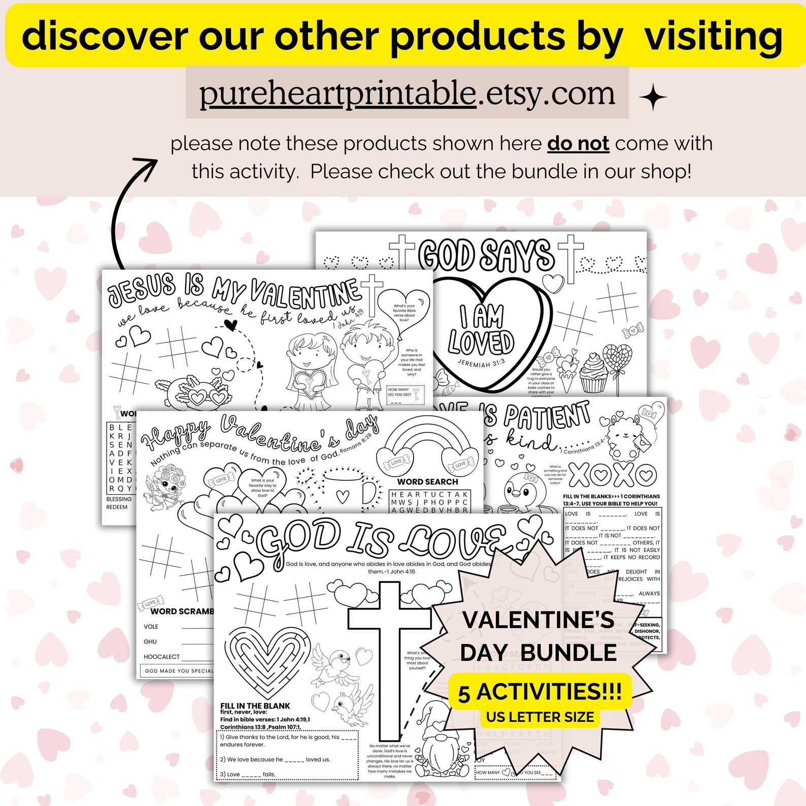 Christian Valentine's Day Activity Sheet Printable, Bible Affirmation ...