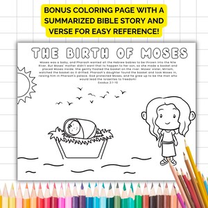 The Birth of Moses Printable Placemat Activity, Old Testament Sunday ...