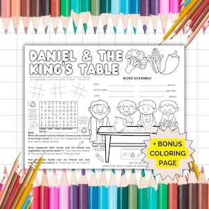 Daniel and the King's Table Activity Placemat, Old Testament Sunday ...