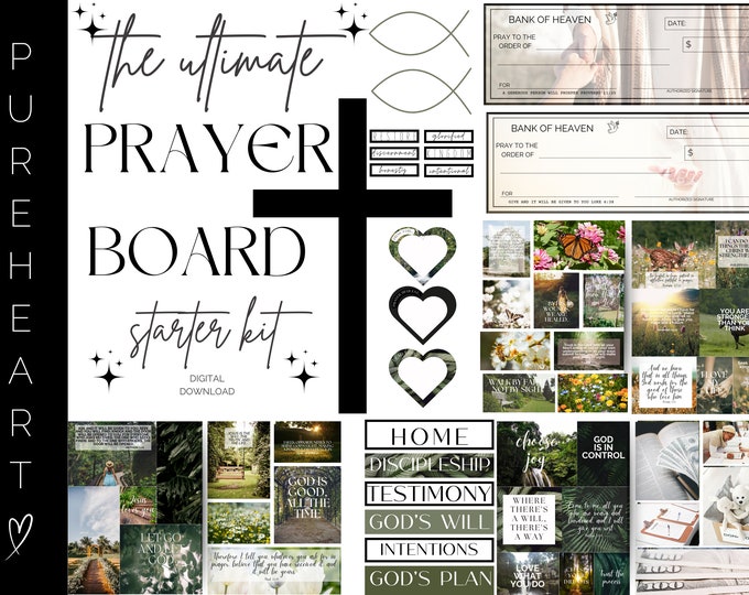 Printable Prayer Board Kit | Prayer Cards | Bible Verses | Christian ...
