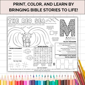 Moses and the Red Sea Placemat, Crossing the Red Sea Activity, Old ...