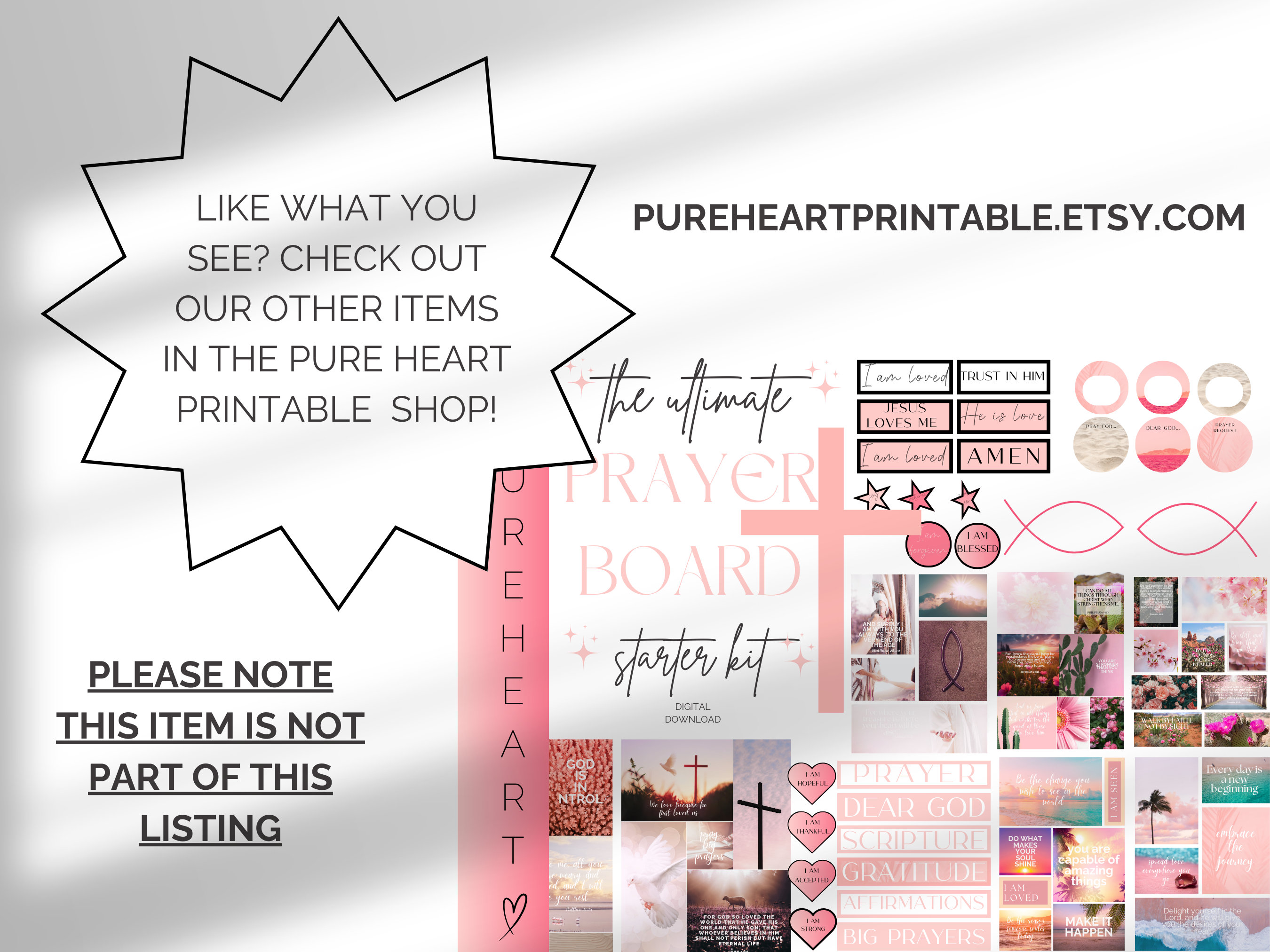 Prayer Board Printable, Christian Vision Board Words, Daily Prayer ...