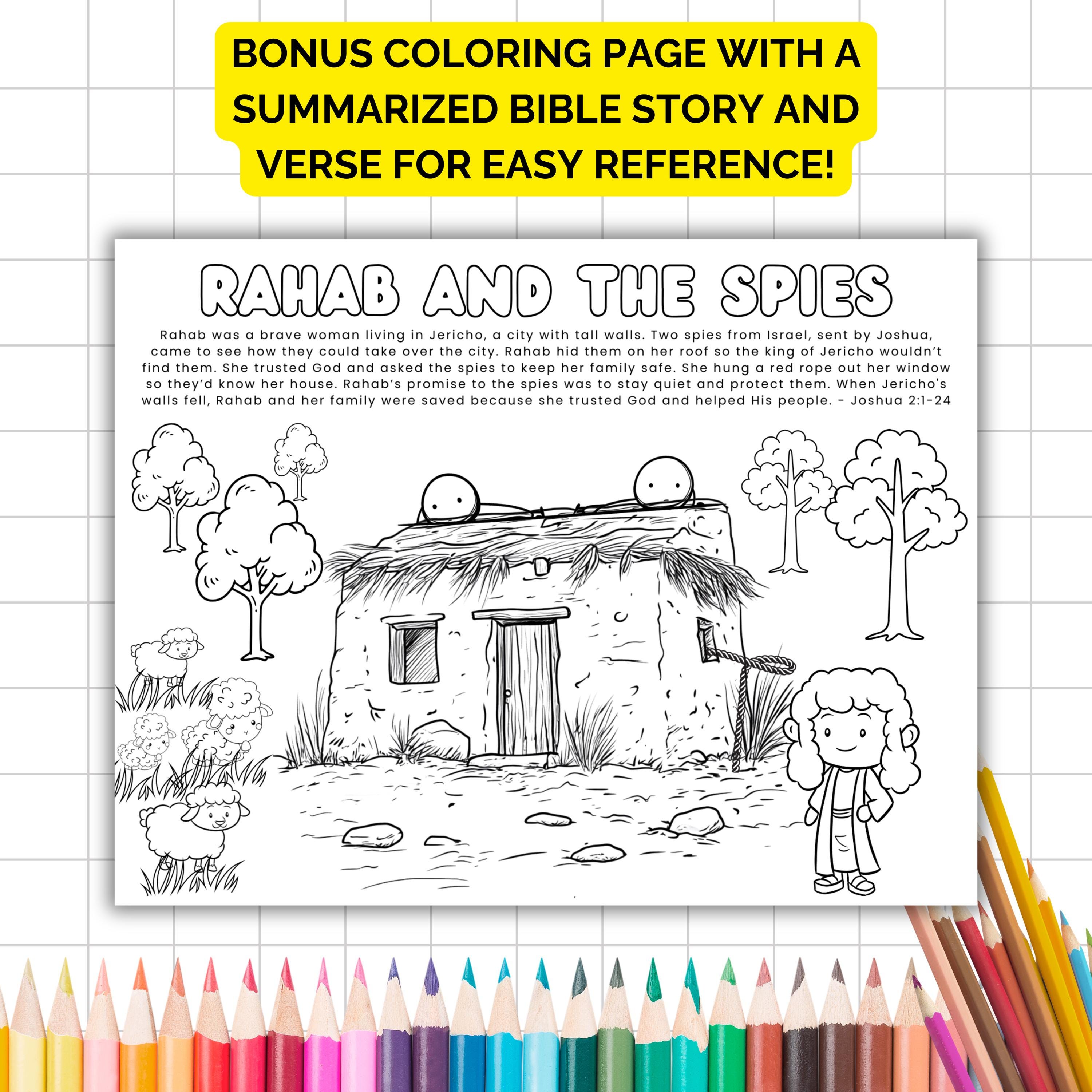 Rahab and the Spies Activity Placemat, Bible Activity, Sunday School ...