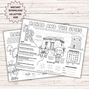 Rahab and the Spies Activity Placemat, Bible Activity, Sunday School ...