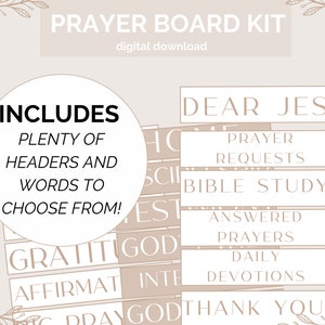 Printable Prayer Board Kit, Vision Board Prayer Kit for Christians ...