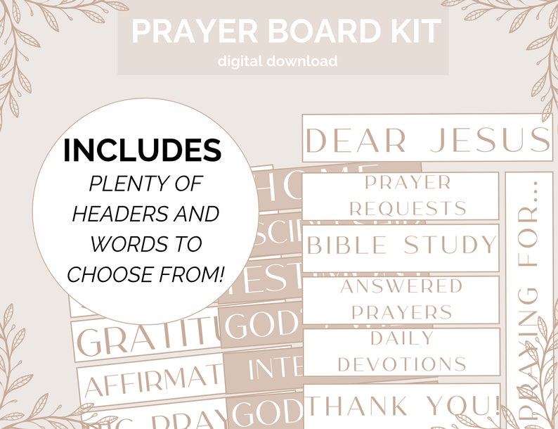 Printable Prayer Board Kit, Vision Board Prayer Kit for Christians ...