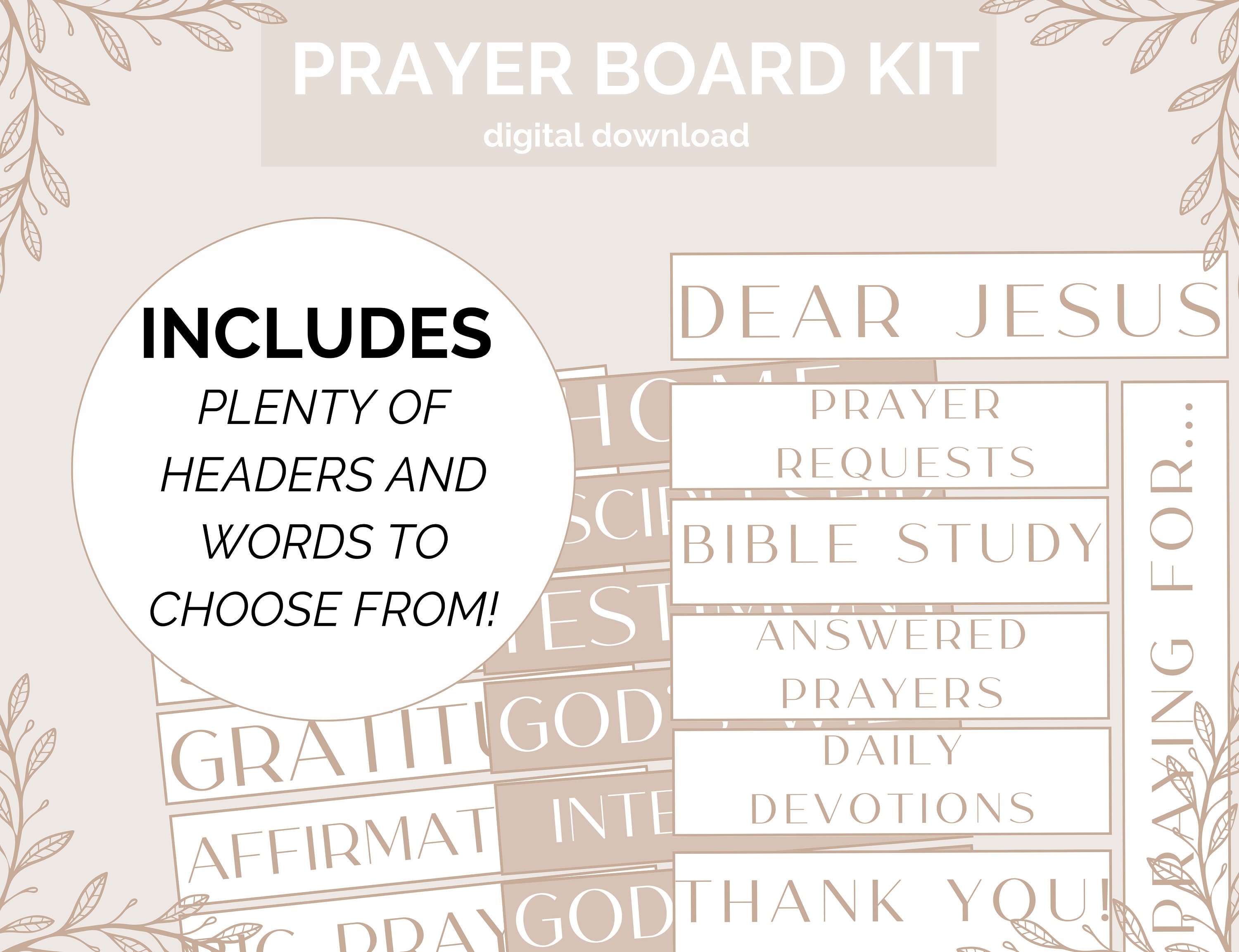 Printable Prayer Board Kit, Vision Board Prayer Kit for Christians ...