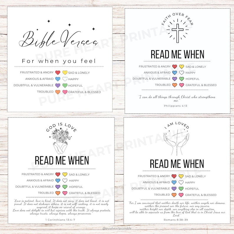 Printable Scripture Jar, Bible Verses Jar for Feelings and Emotions ...