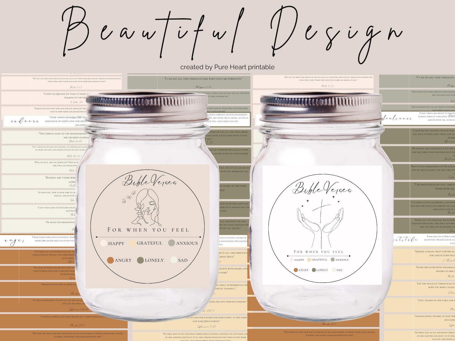 Printable Scripture Jar Kit, Daily Encouragement Cards, Prayer Jar ...