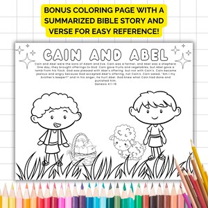 Cain and Abel Printable Placemat, Bible Activity Placemat, Sunday ...