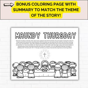 Maundy Thursday Placemat Activity, Holy Week Easter Craft, the Last ...