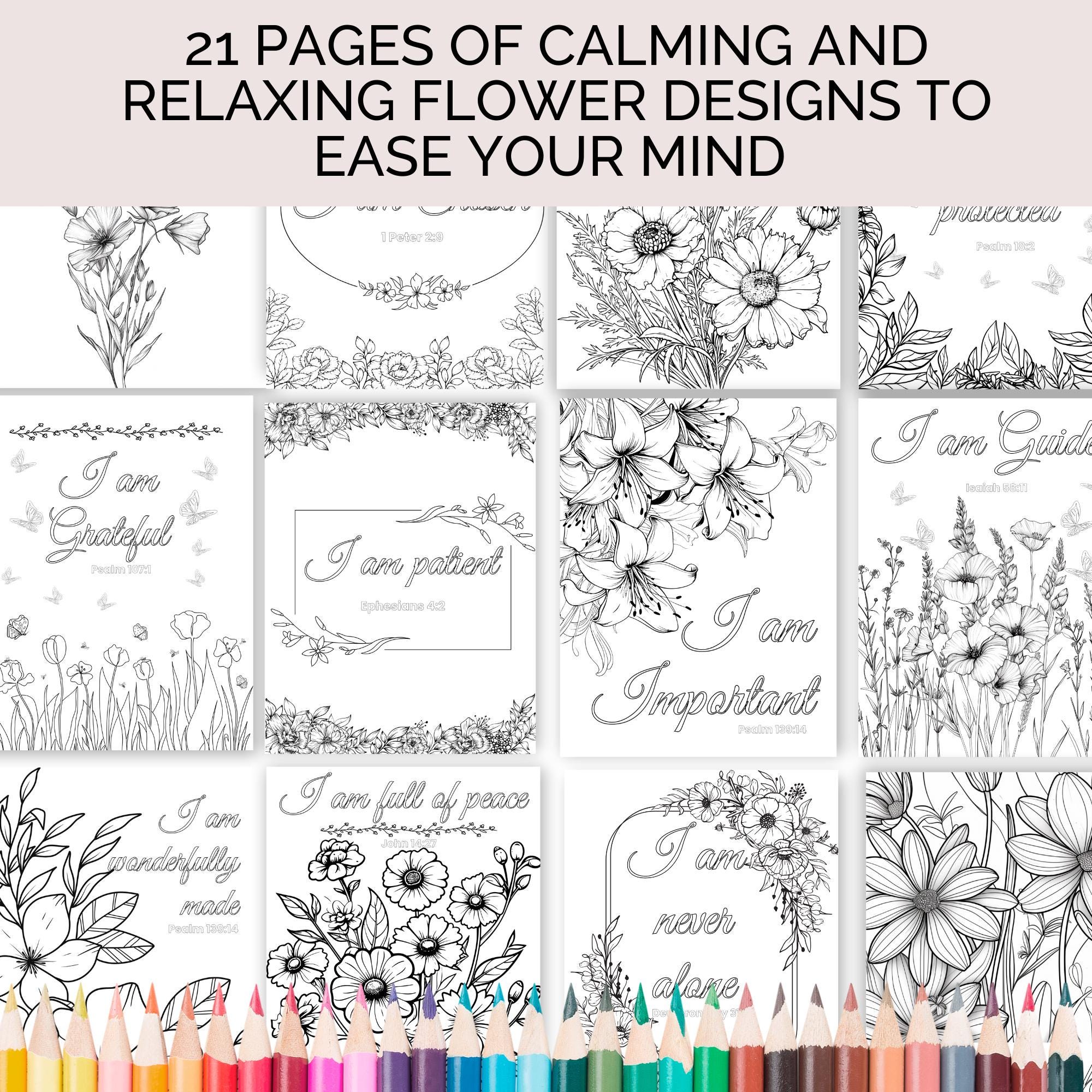 Christian Affirmation Scripture Coloring Book, Bible Coloring Book ...