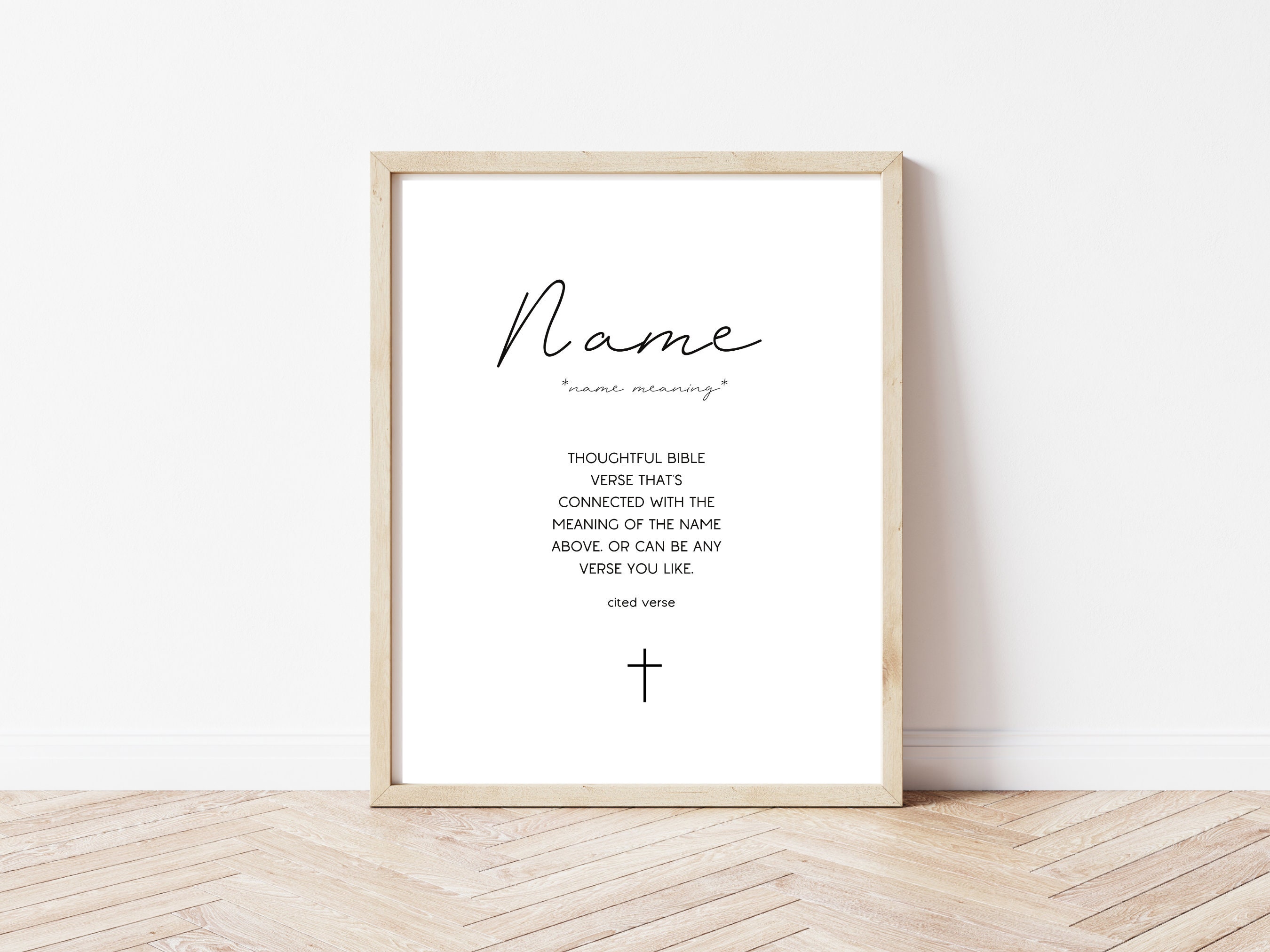 Personalized Name Meaning Sign Printable, Gift for New Parents ...