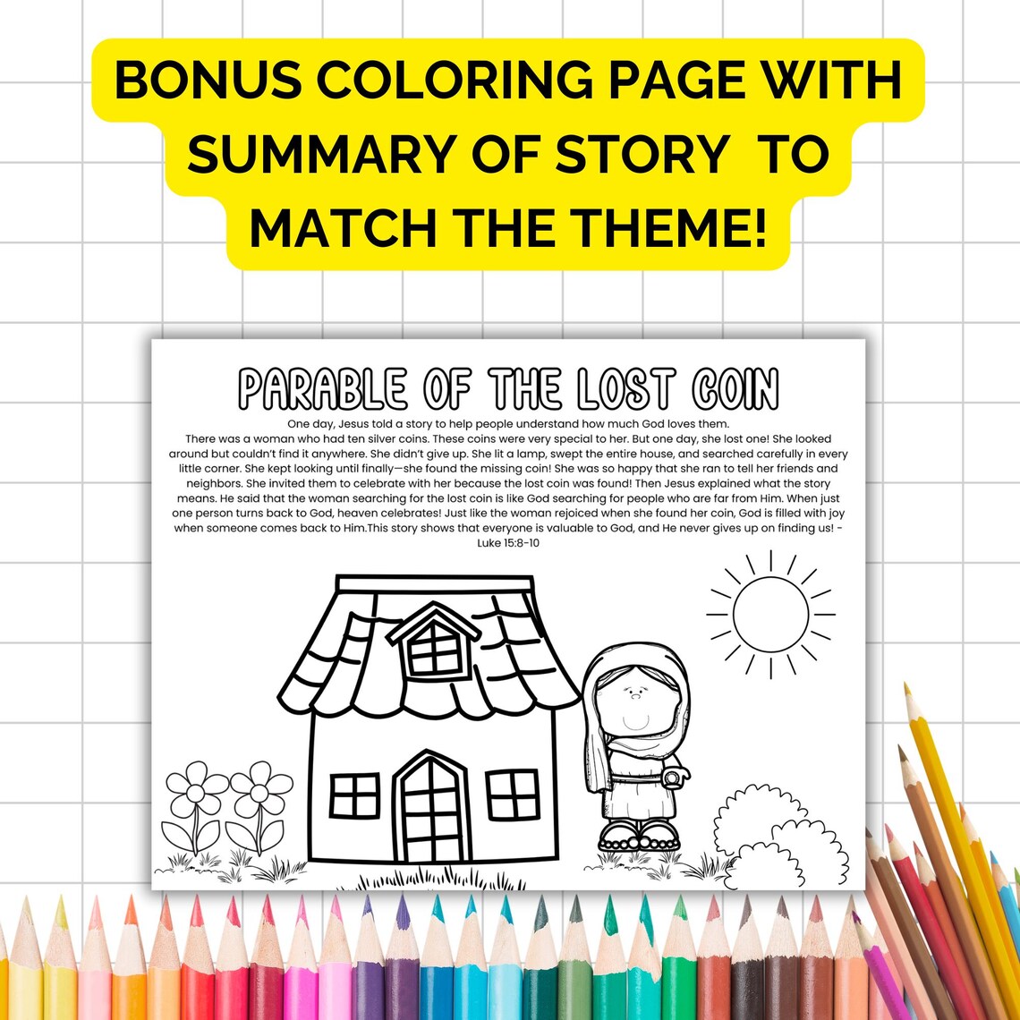 Parable of the Lost Coin Activity Placemat, the Parables of Jesus ...