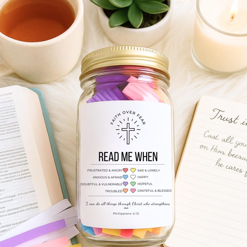 KJV Bible Verse Jar, DIY Scripture Jar Kit, NIV Bible Verses Jar for ...