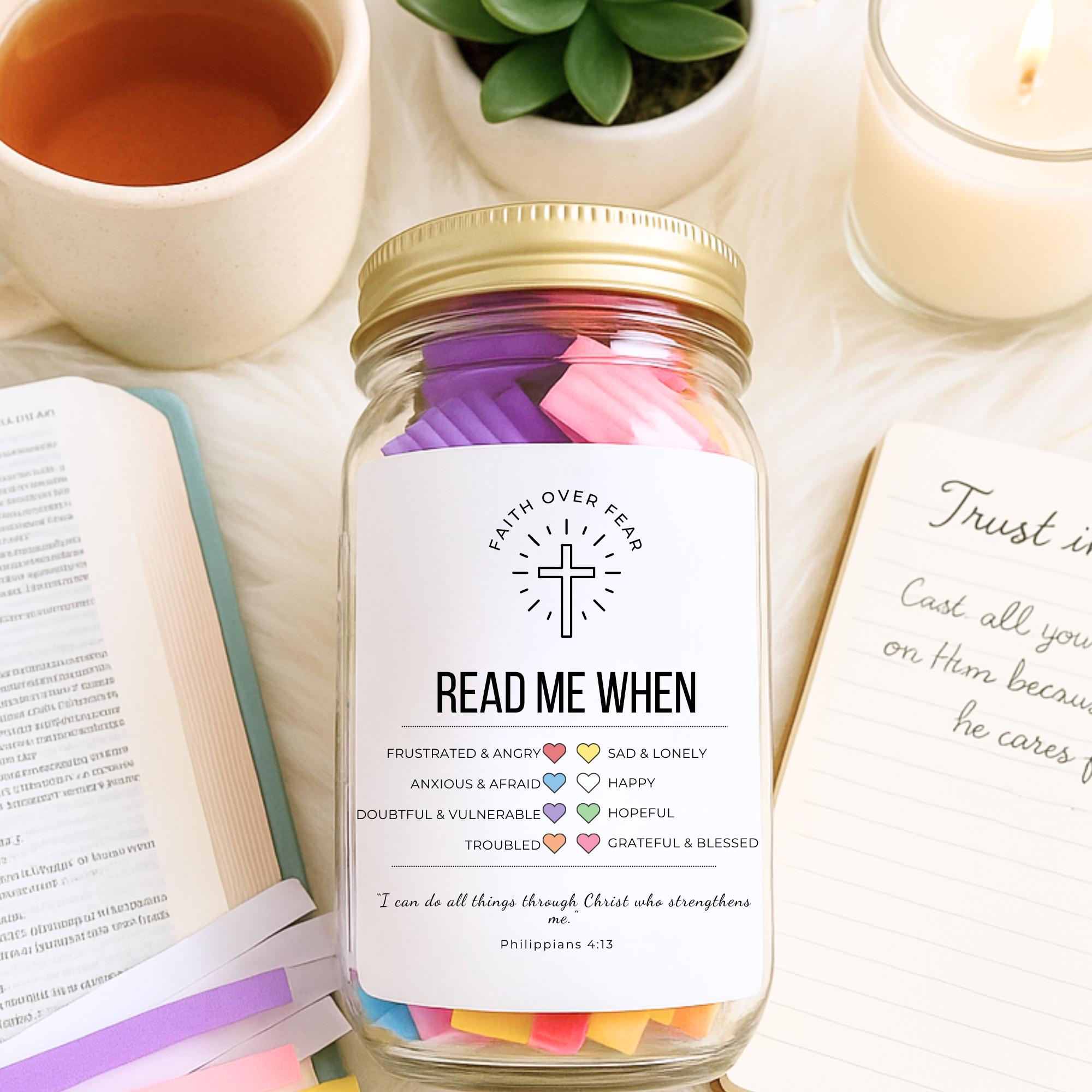 KJV Bible Verse Jar, DIY Scripture Jar Kit, NIV Bible Verses Jar for ...