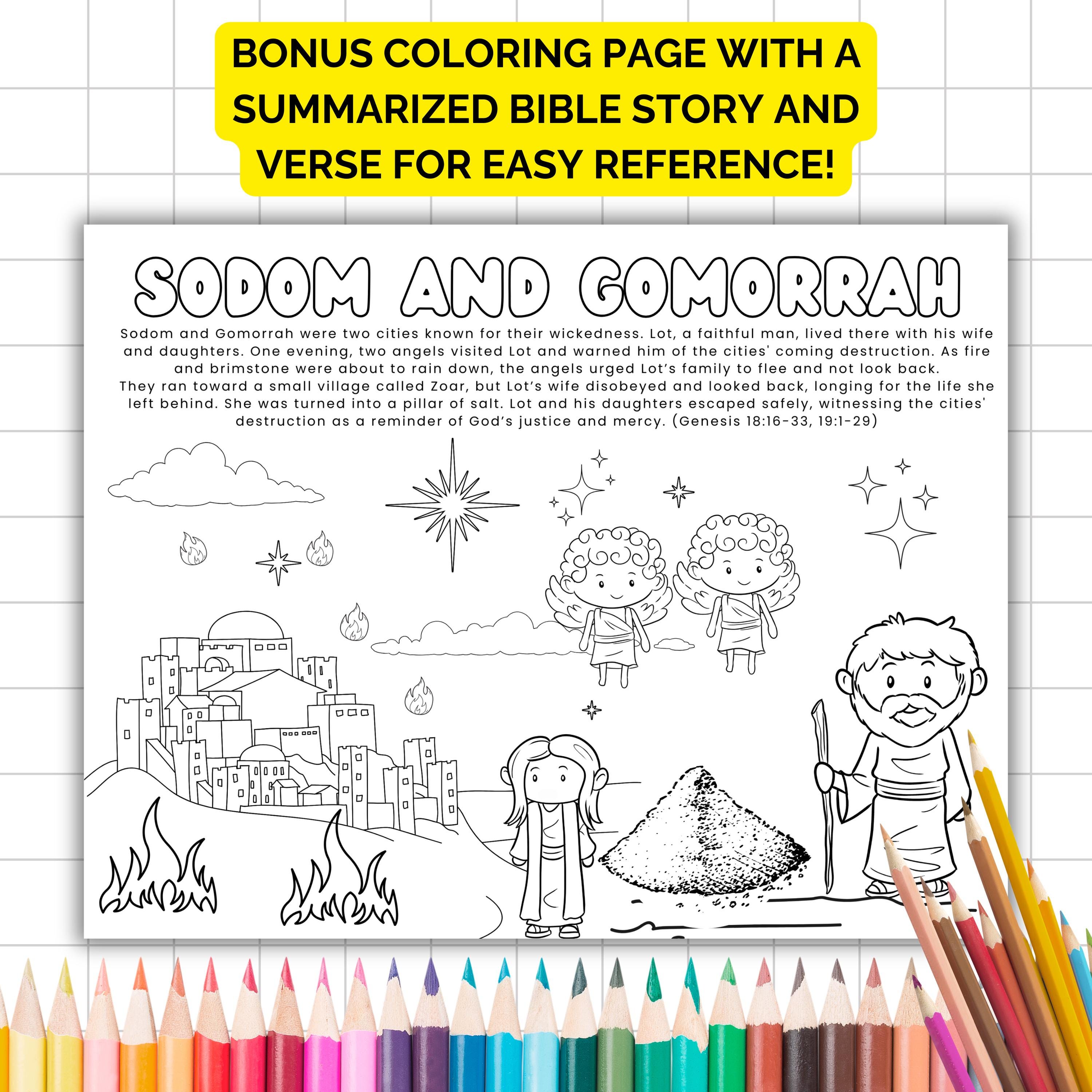 Sodom and Gomorrah Printable Placemat Activity, Old Testament Sunday ...