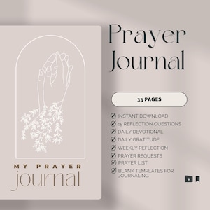 Printable Prayer Journal, Reflection Journal, Gratitude Journal ...