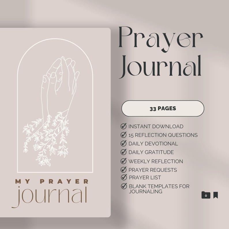 Printable Prayer Journal, Reflection Journal, Gratitude Journal ...