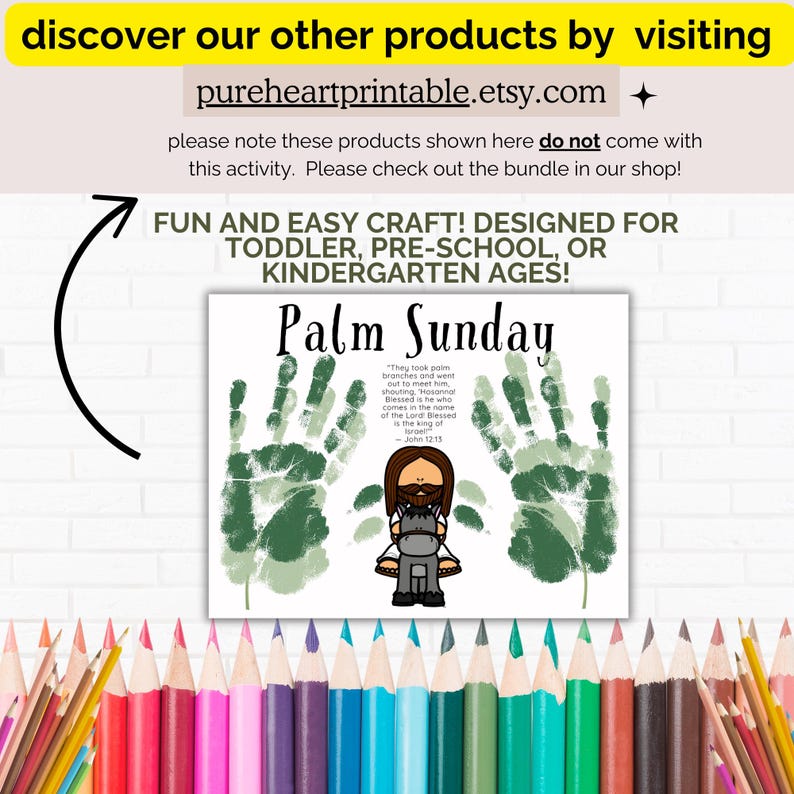 Palm Sunday Handprint Art Craft, Printable Palm Sunday Lent Craft ...