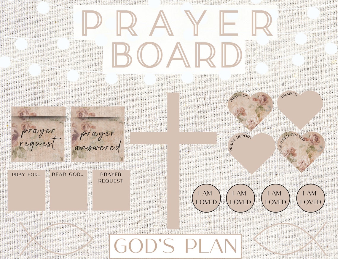Printable Prayer Board Kit, Vision Board Prayer Kit for Christians ...