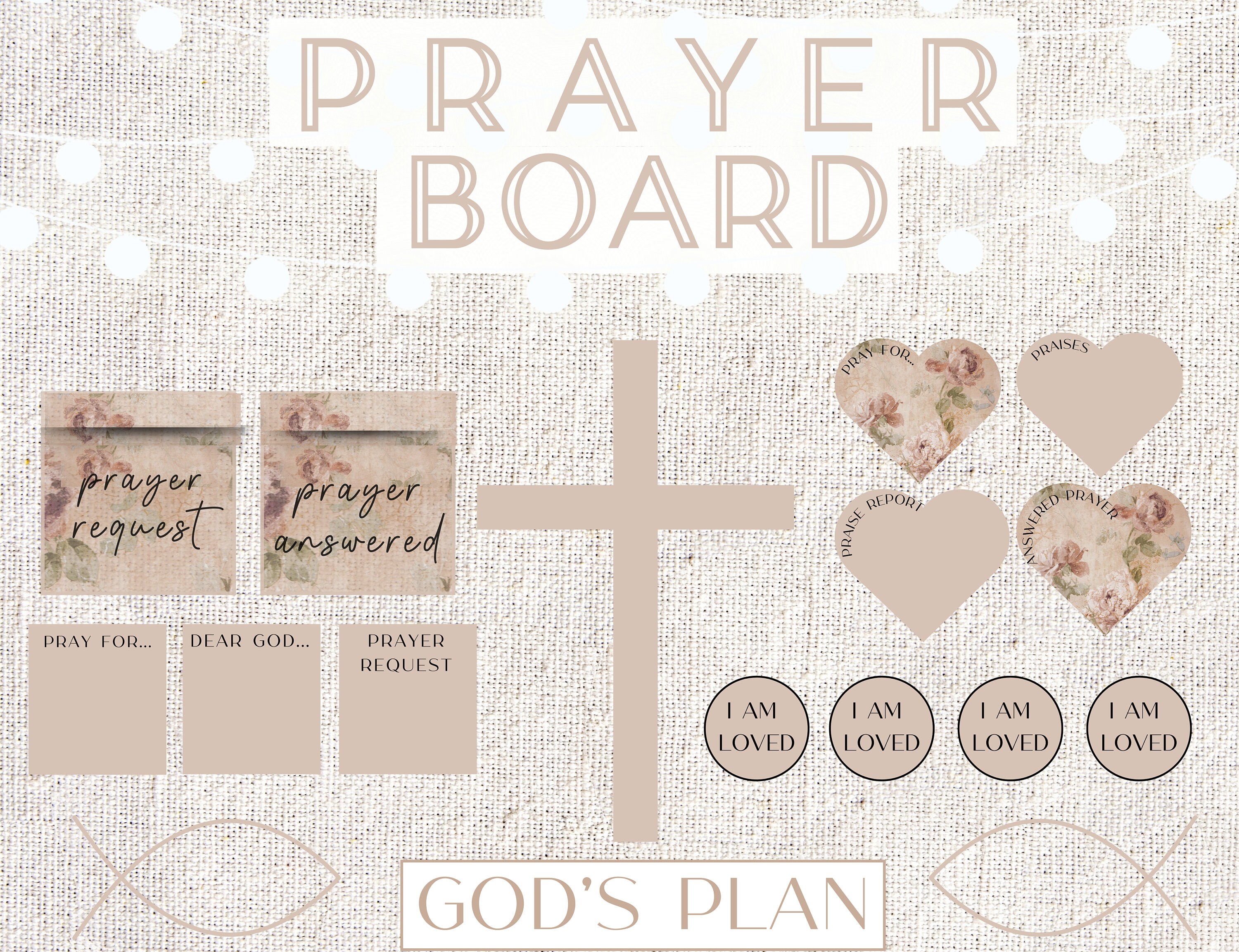 Printable Prayer Board Kit, Vision Board Prayer Kit for Christians ...
