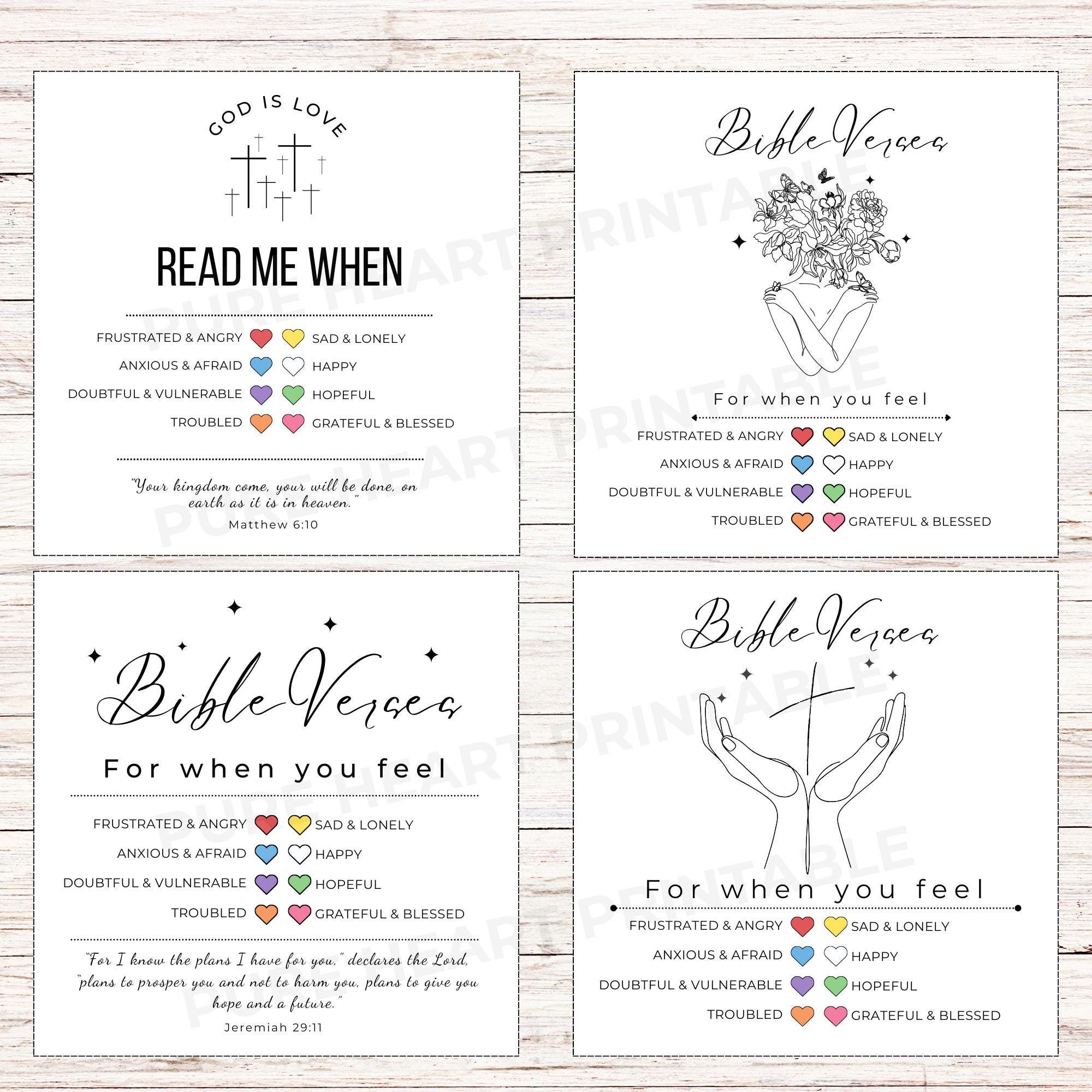 Printable Scripture Jar, Bible Verses Jar for Feelings and Emotions ...