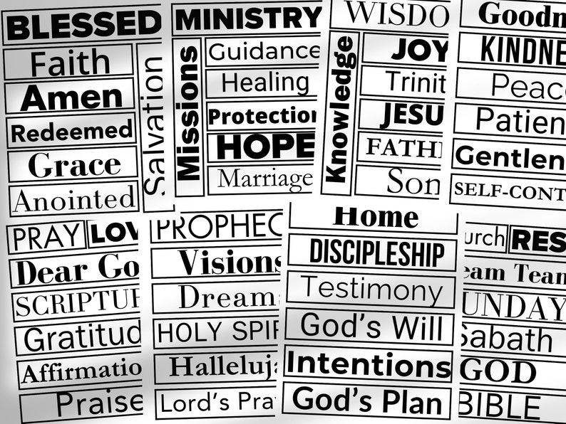 Prayer Board Printable, Christian Vision Board Words, Daily Prayer ...