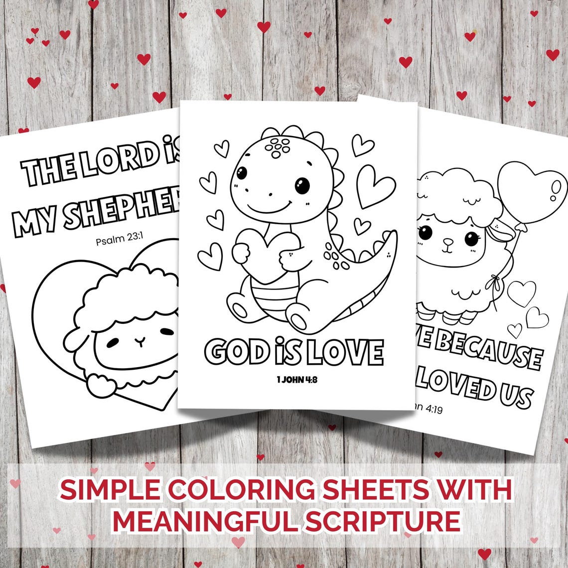 Valentines Bible Coloring Pages for Kids, Sunday School Activity ...