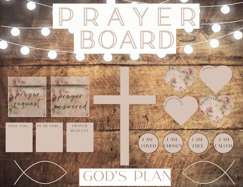 Printable Prayer Board Kit, Vision Board Prayer Kit for Christians ...