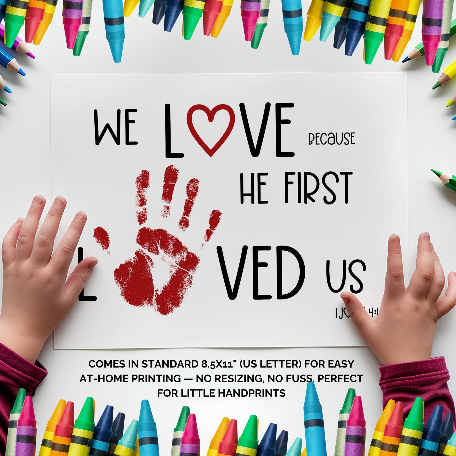 Christian Valentines Day Handprint Printable, Christian Homeschool Art ...