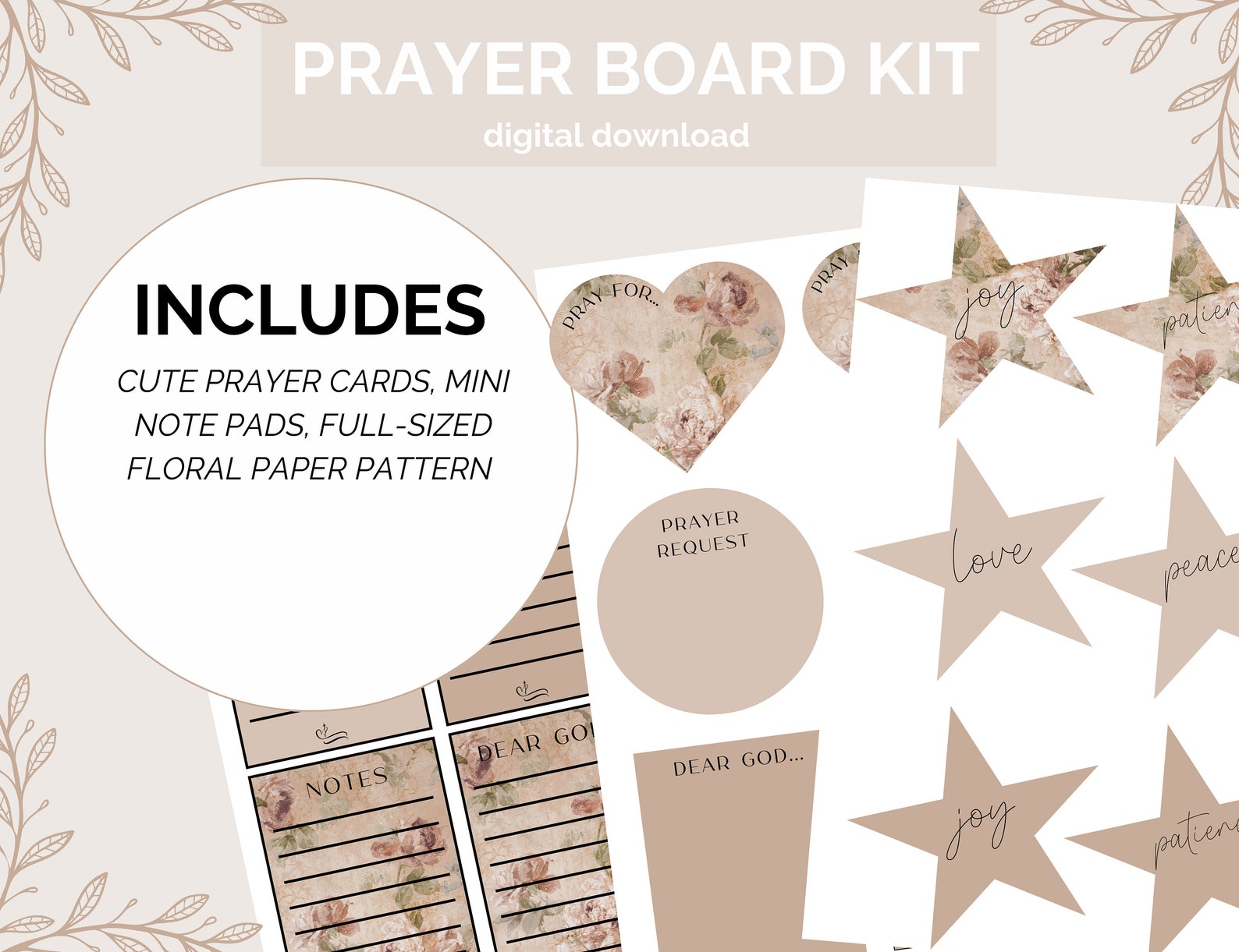 Printable Prayer Board Kit, Vision Board Prayer Kit for Christians ...