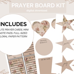 Printable Prayer Board Kit, Vision Board Prayer Kit for Christians ...