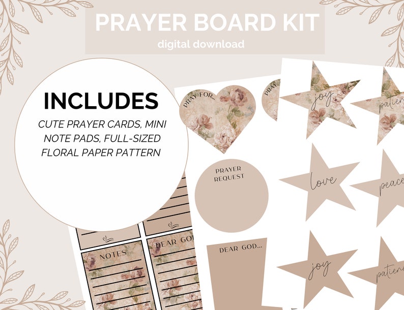 Printable Prayer Board Kit, Vision Board Prayer Kit for Christians ...